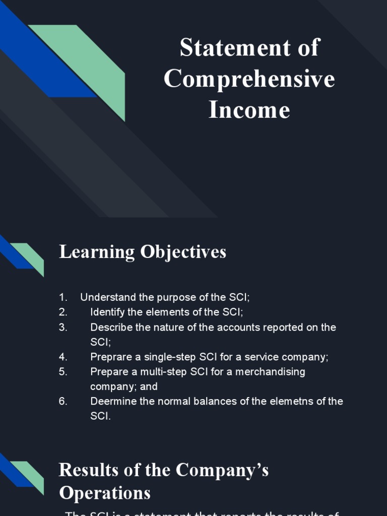 Statement of Comprehensive Income | PDF | Revenue | Cost Of Goods Sold