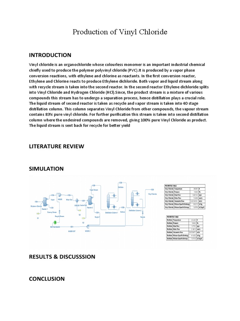 Production of Vinyl Chloride | PDF