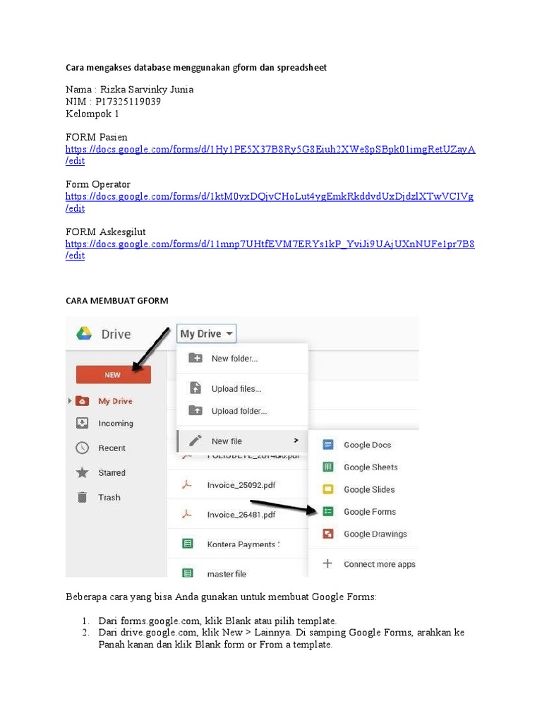 Cara Mengakses Database Menggunakan Gform Dan Spreadsheet | PDF