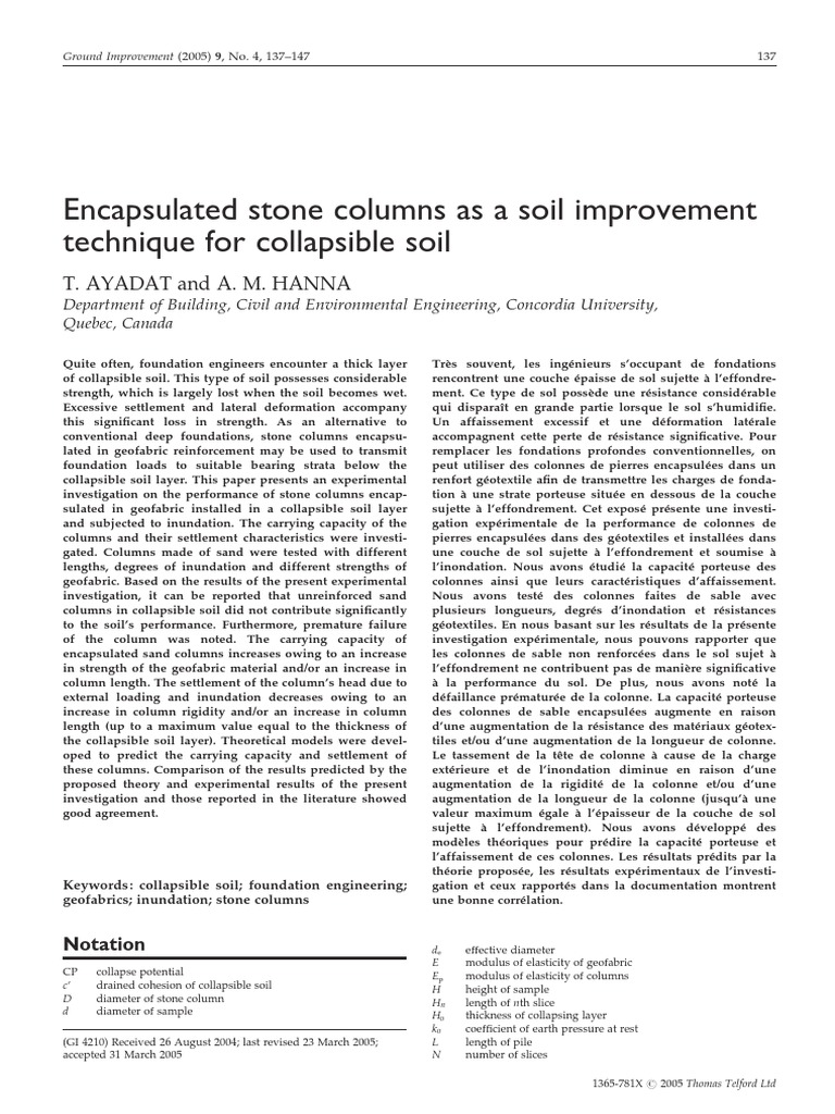 Encapsulated Stone Columns As A Soil Improvement Technique For ...