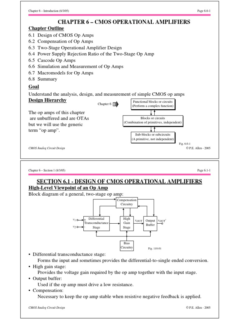 Allen Slides 06 Cmos Op Amp PDF | PDF | Operational Amplifier | Amplifier