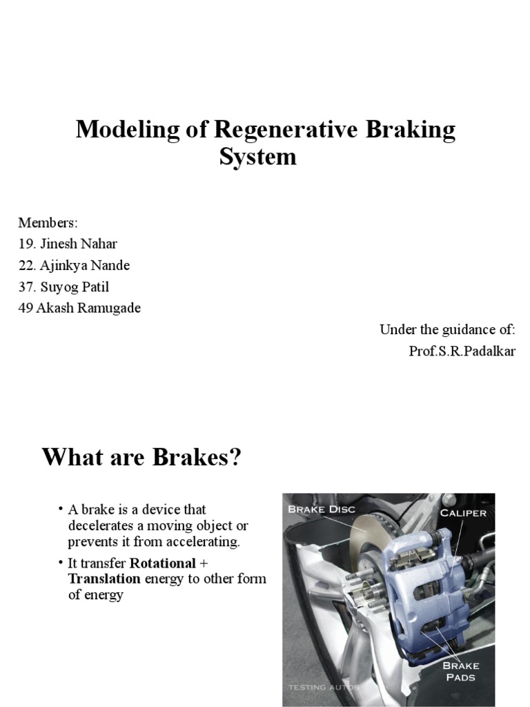 Modeling of Regenerative Braking System | PDF