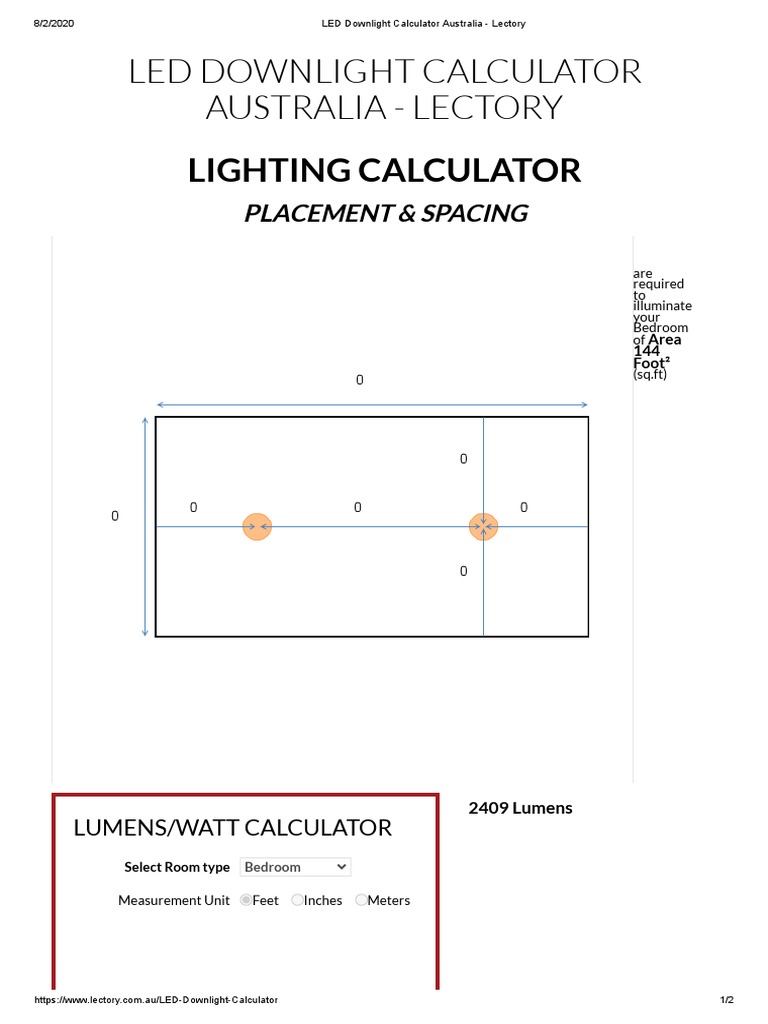 LED Downlight Calculator Guide Australia | PDF | Lighting | Optics