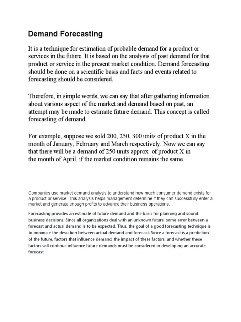 Demand Forecasting Sources | PDF | Forecasting | Demand