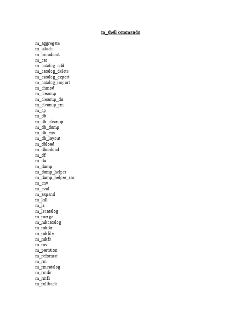 Essential m_shell Commands Guide | PDF