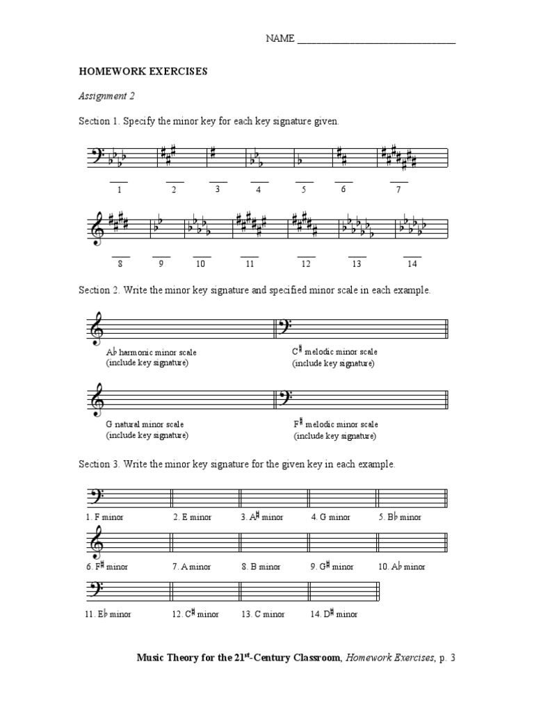 Assignment 2: Homework Exercises | PDF | Minor Scale | Musical Keys