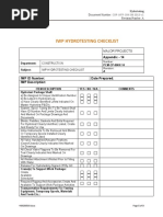 Hydro Test Checklist | PDF | Pipe (Fluid Conveyance) | Hydraulics