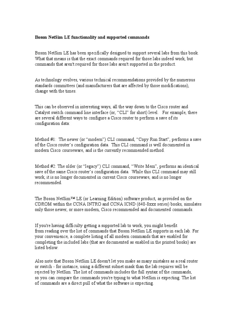 NetSim CCNA Lab Commands | PDF | Internet Protocol Suite | Internet ...