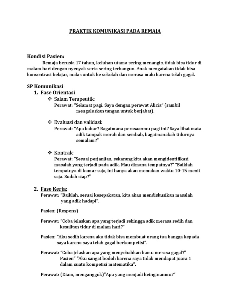 SP Komunikasi Pada Remaja | PDF