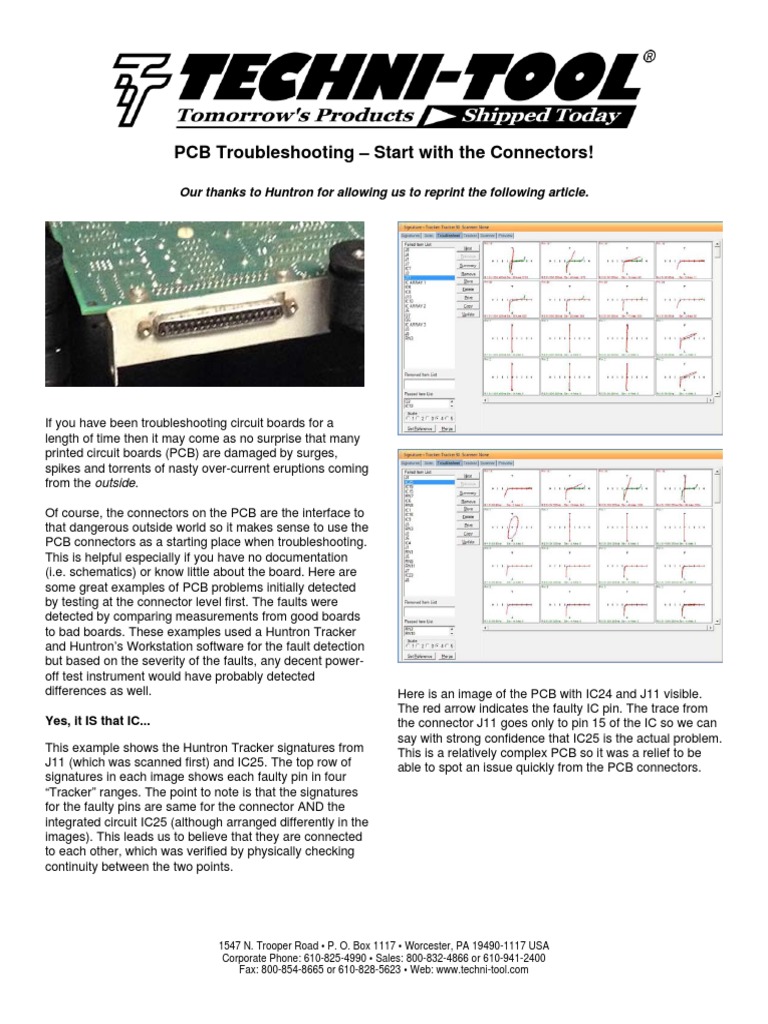 Huntron PCB Troubleshooting Start With The Connectors | PDF | Printed ...