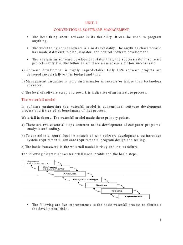 Unit-I Conventional Software Management | PDF | Software Development ...