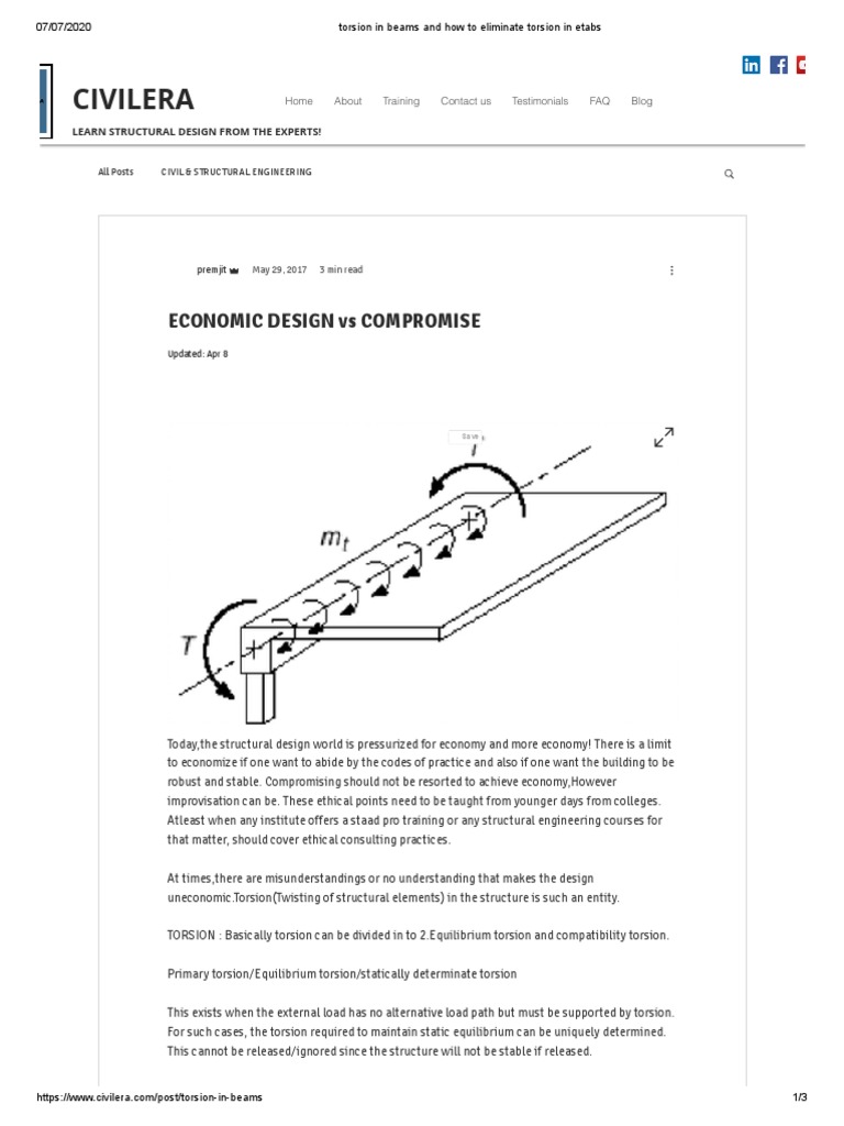 Torsion in Beams and How To Eliminate Torsion in Etabs | PDF | Beam ...