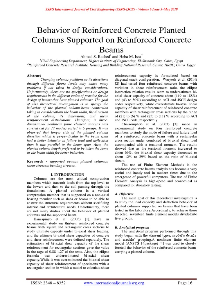 Planted Column | PDF | Beam (Structure) | Deformation (Engineering)