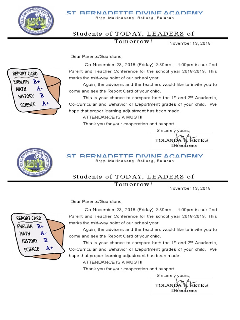 Parent Conference Attendance Notice | PDF | Learning