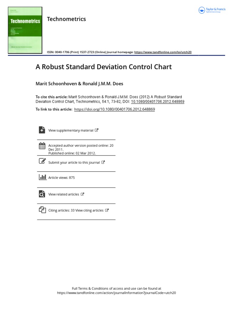 A Robust Standard Deviation Control Chart | PDF | Robust Statistics ...
