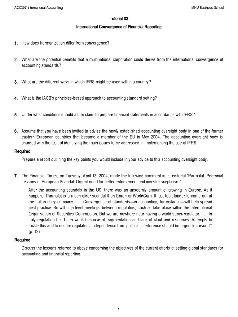 International Accounting Convergence Insights | PDF | Financial ...