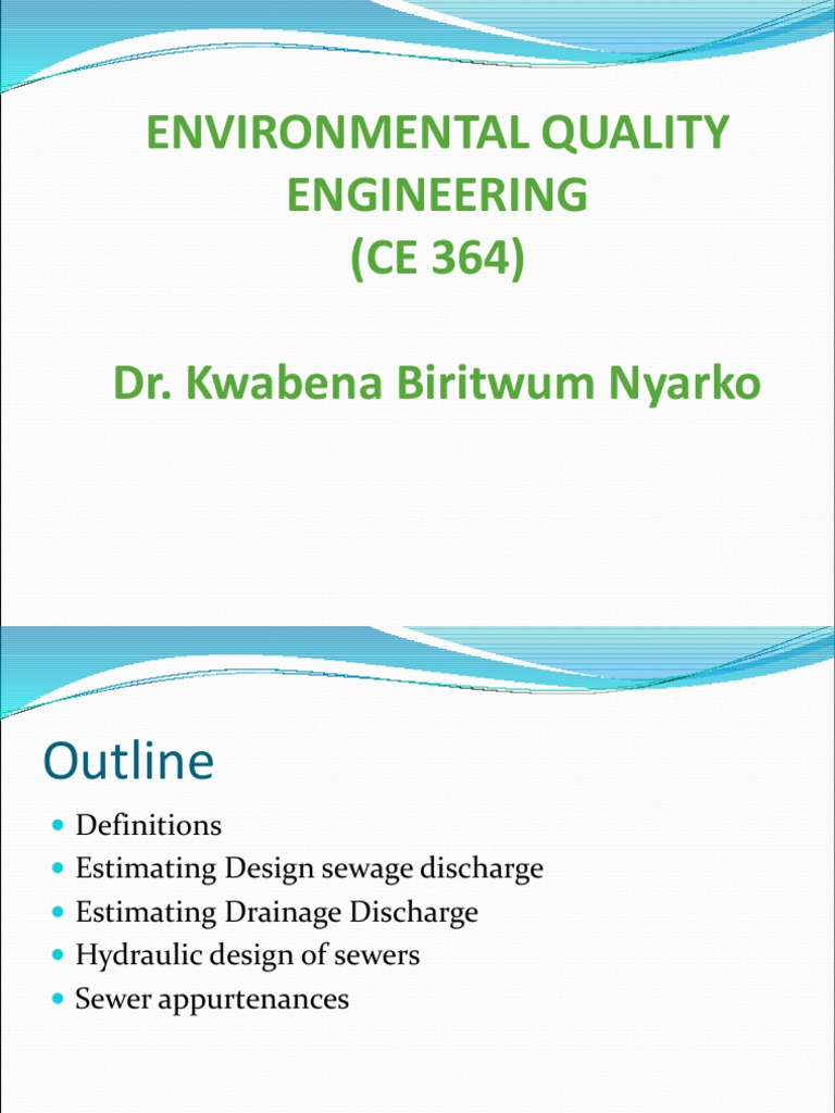 2011 Design Of Sewer Networks Pdf Sanitary Sewer Sewage
