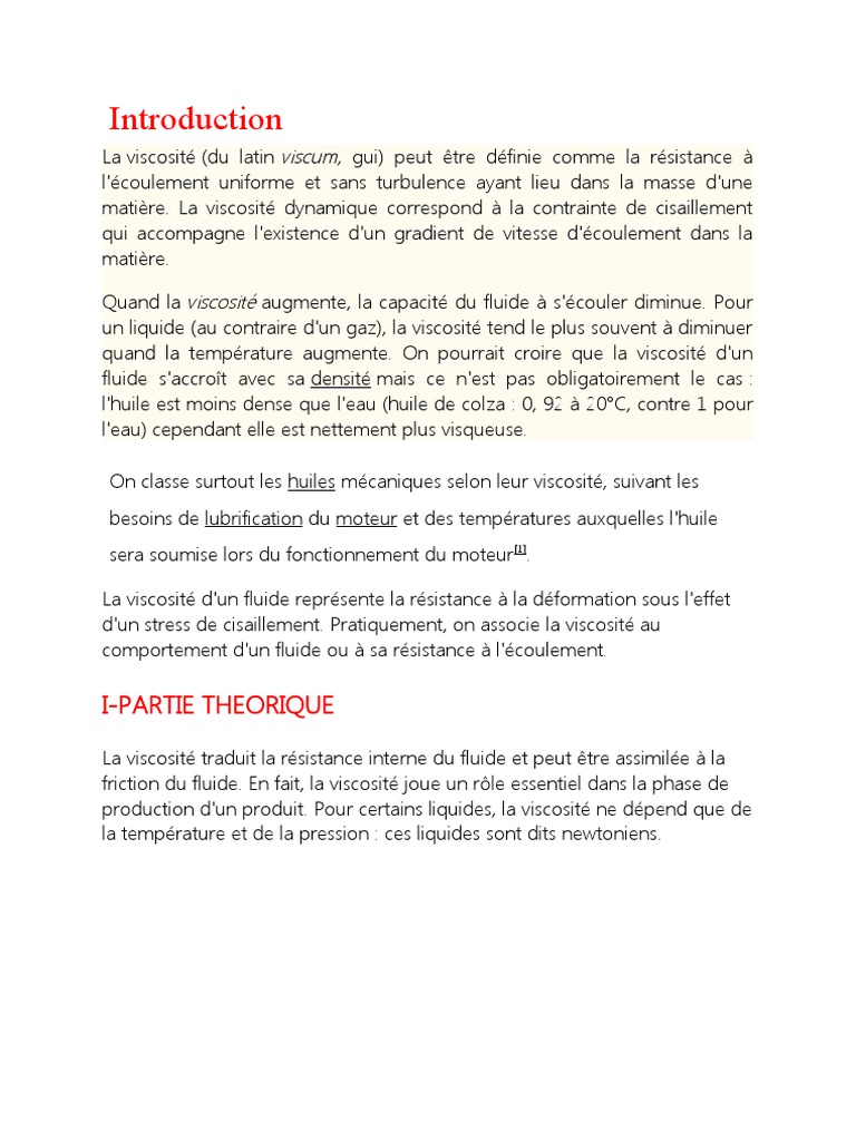 TP Viscosité | PDF | Viscosité | Fluide