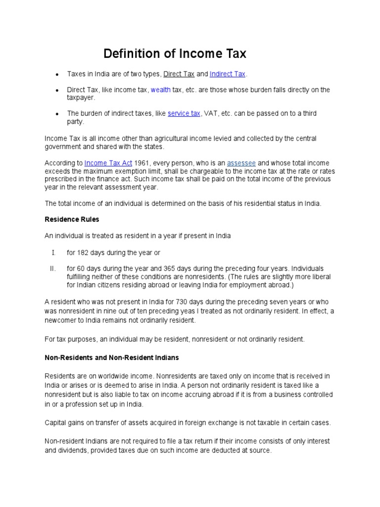 Definition of Income Tax | PDF | Capital Gains Tax | Taxes