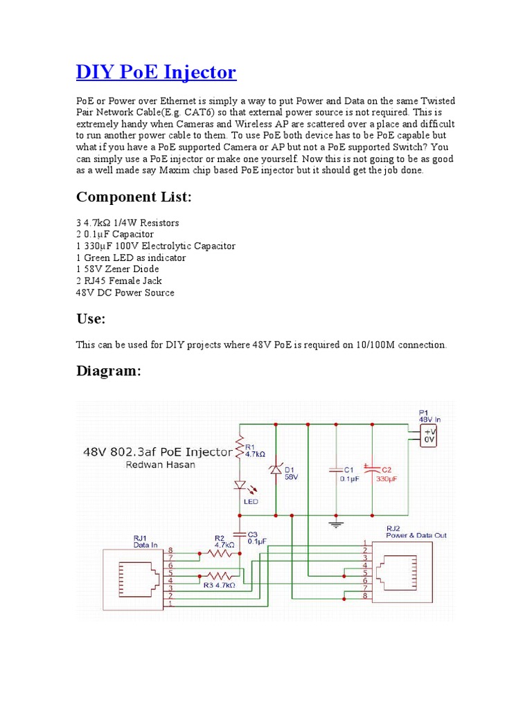 DIY PoE Injector Guide | PDF | Science & Mathematics | Technology ...