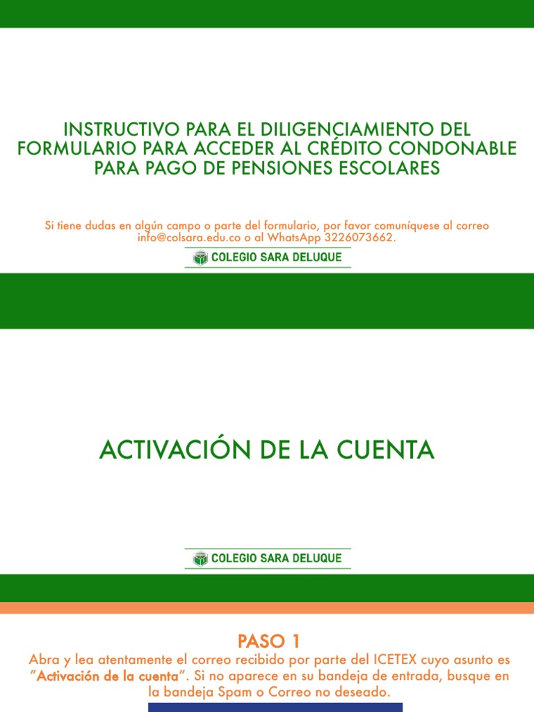 Instructivo Diligenciamiento de Formulario ICETEX | PDF | Contraseña ...