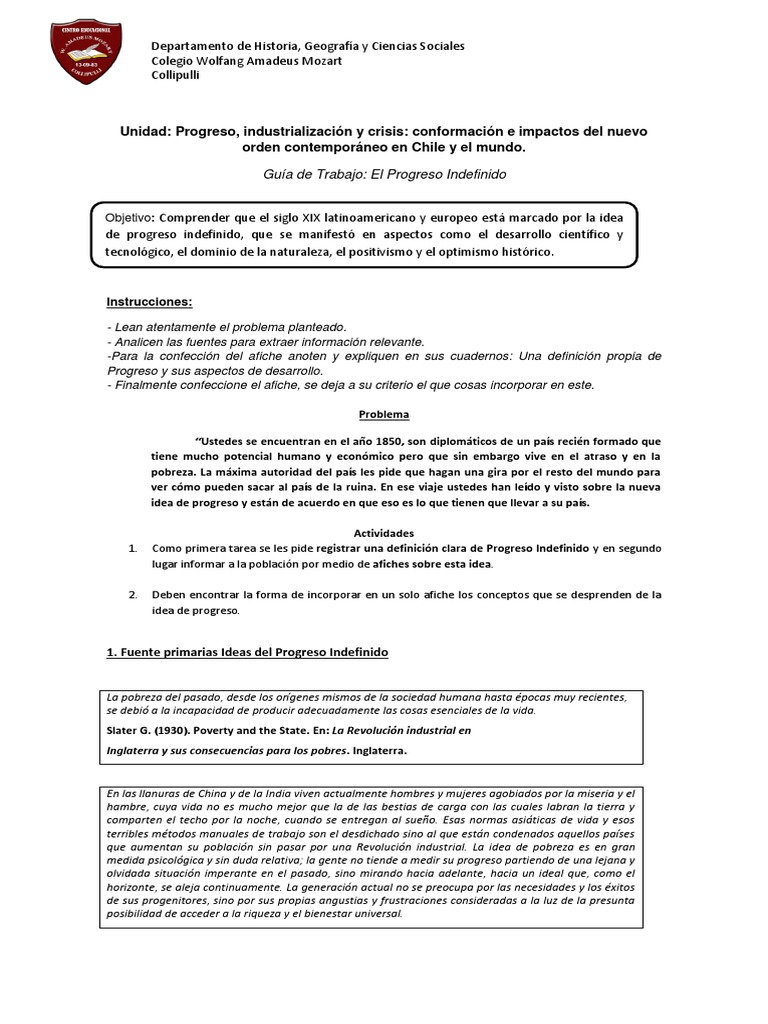 Guía de Trabajo Progreso Indefinido PDF | PDF | Libertad | Mercado libre