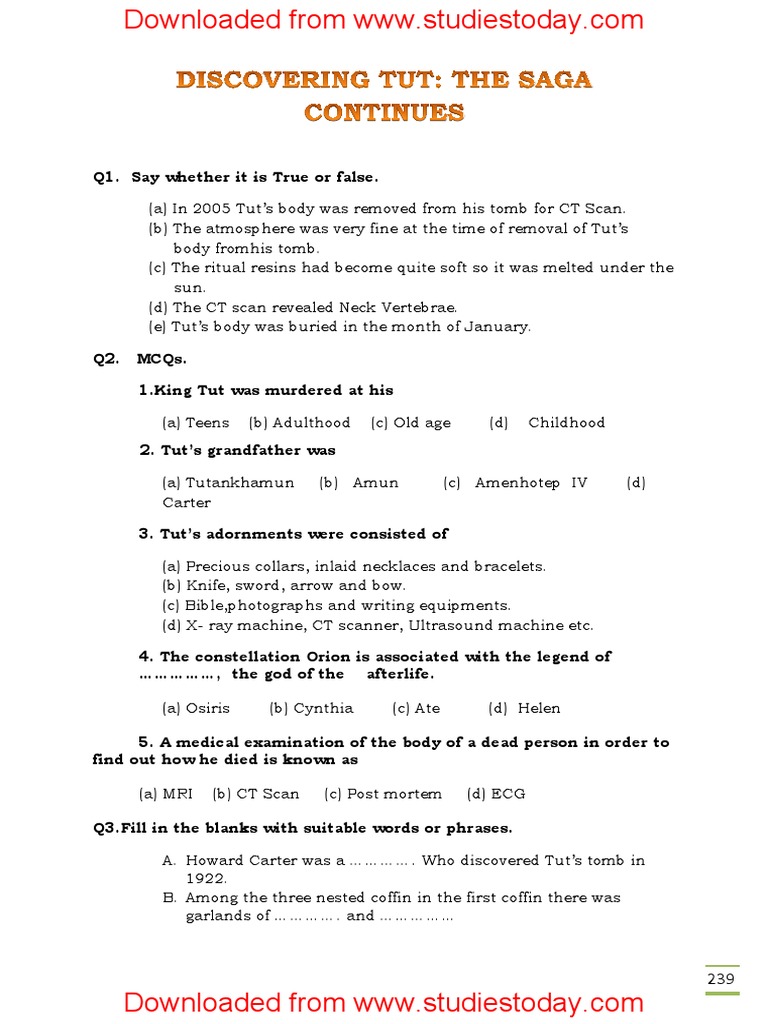 CBSE Class 11 English Discovering Tut Questions Answers | PDF ...