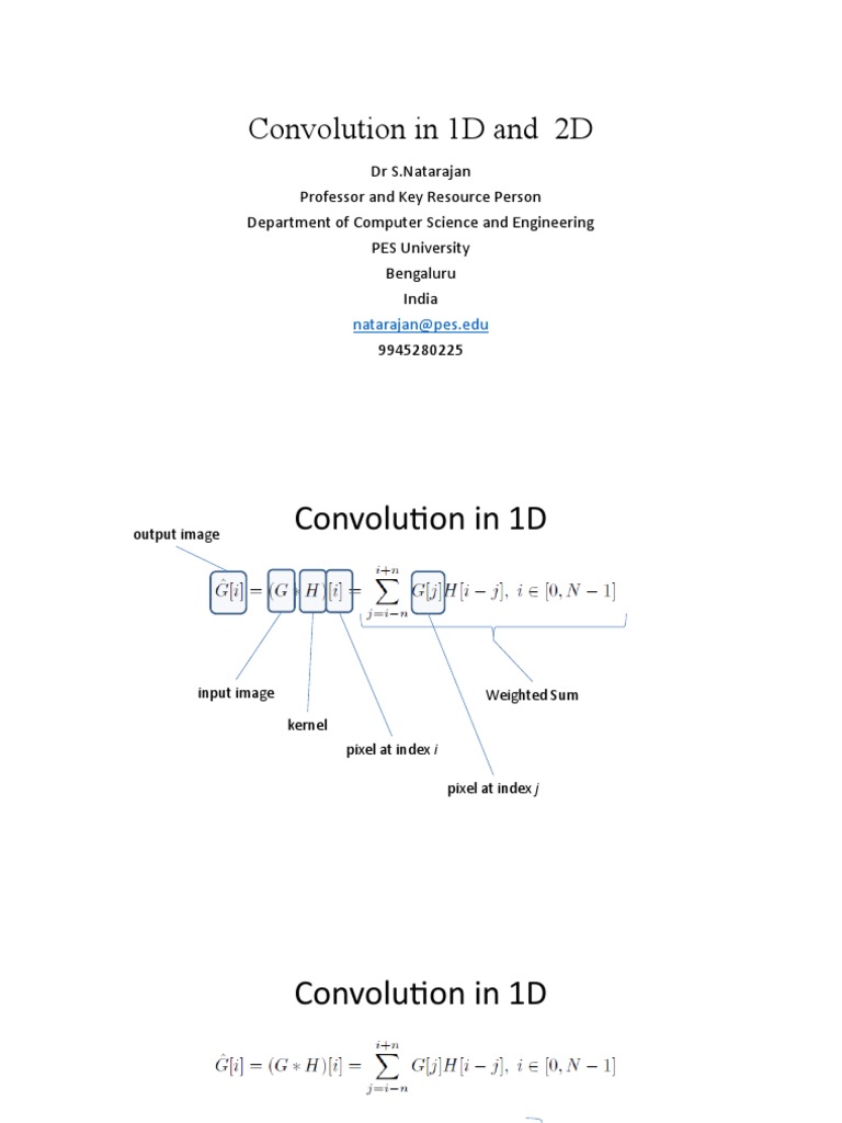 Convolution in 1D and 2D | Download Free PDF | Convolution | Signal ...
