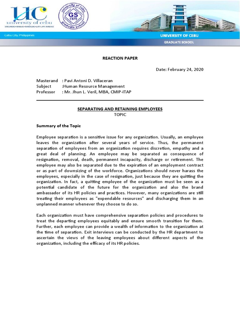 Employee Separation Process Guide | PDF | Employment | Business