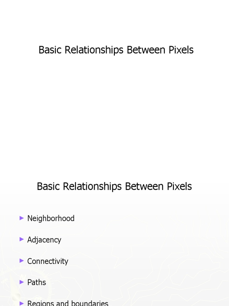 Basic Relationships Between Pixels | PDF | Mathematical Objects | Space