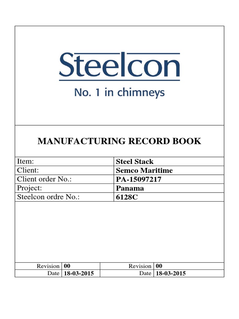 6128C-MRB 00-Manufacturing Record Book | PDF | Building Engineering | Steel