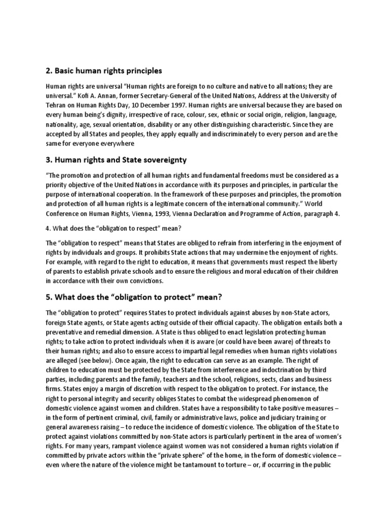 Basic Human Rights Principles | PDF | Human Rights | Treaty