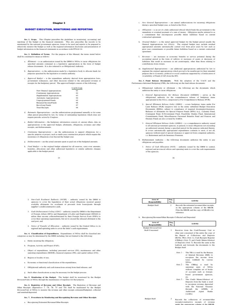 Budget Execution and Monitoring Guidelines | PDF | Financial Statement ...