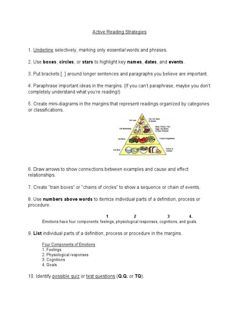 Effective Active Reading Techniques | PDF | Emotions | Word