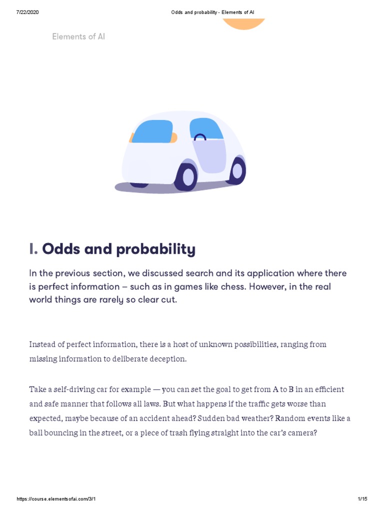 Odds and Probability - Elements of AI 3-1 | PDF | Odds | Artificial ...