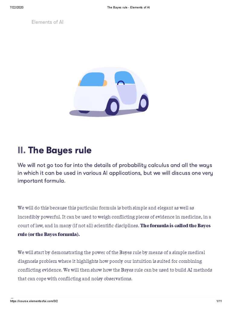 The Bayes Rule - Elements of AI 3-2 | PDF | Odds | Sensitivity And ...