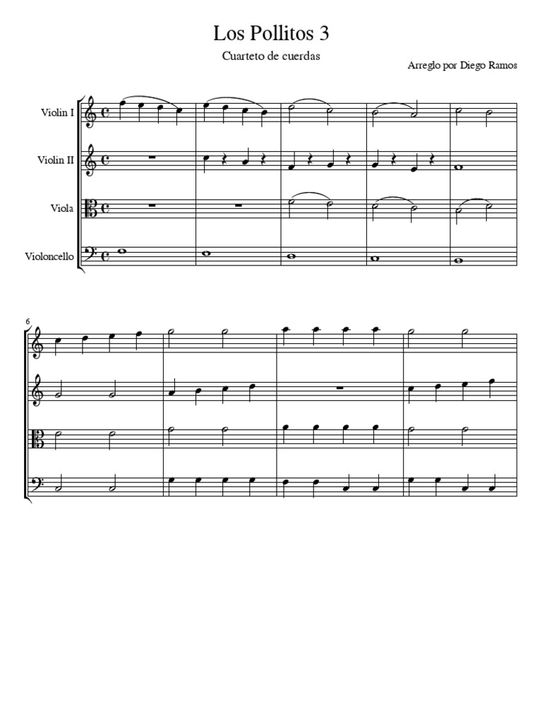 Los Pollitos 3 | PDF | Bowed Instruments | Classical Music
