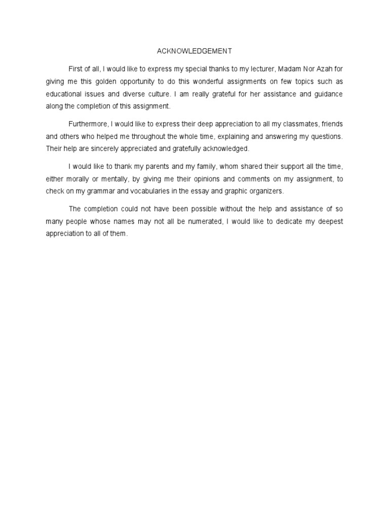 ACKNOWLEDGEMENT | PDF | Essays | Vocabulary