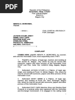 Complaint For Damages Sample | PDF | Damages | Attorney's Fee