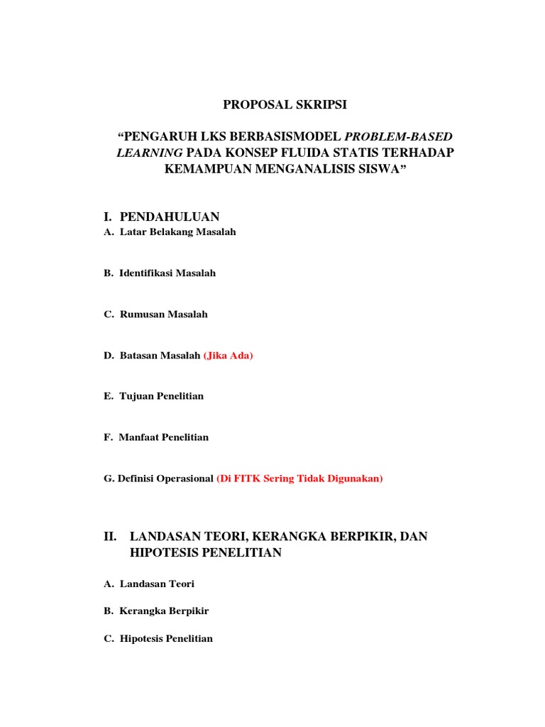 Contoh - PENULISAN OUTLINE PROPOSAL | PDF