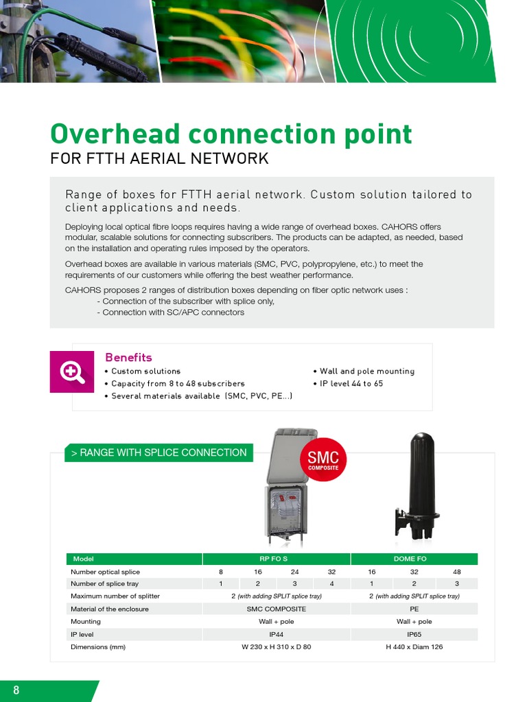 Overhead Connection Point: For FTTH Aerial Network | PDF | Fiber To The ...
