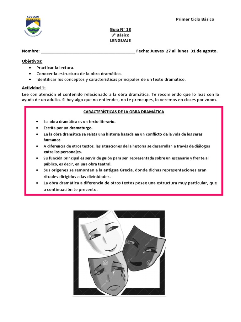 Guía 18 Lenguaje La Obra Dramática Pdf Pdf Teatro Pollo