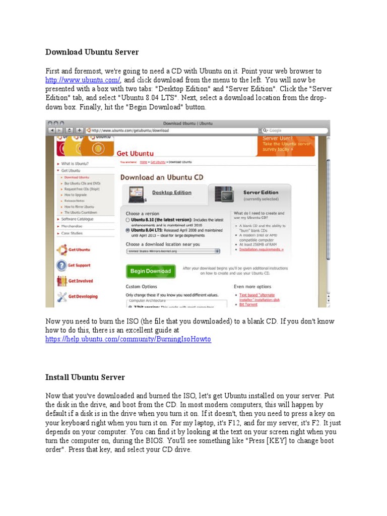 Install Ubuntu Server | PDF | File Transfer Protocol | Linux