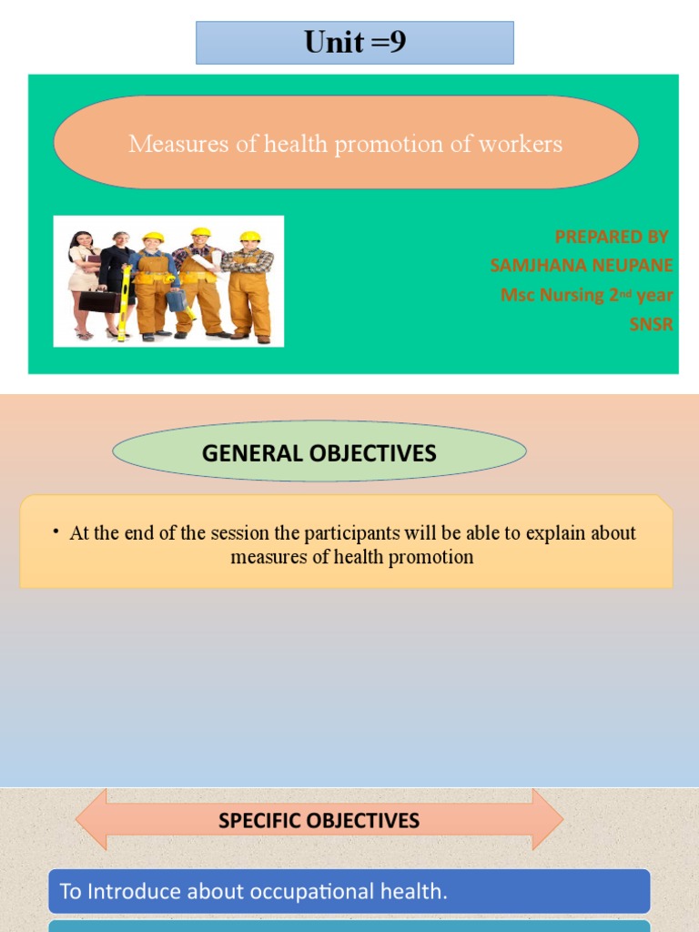 Measures of Health Promotion | PDF | Occupational Safety And Health ...