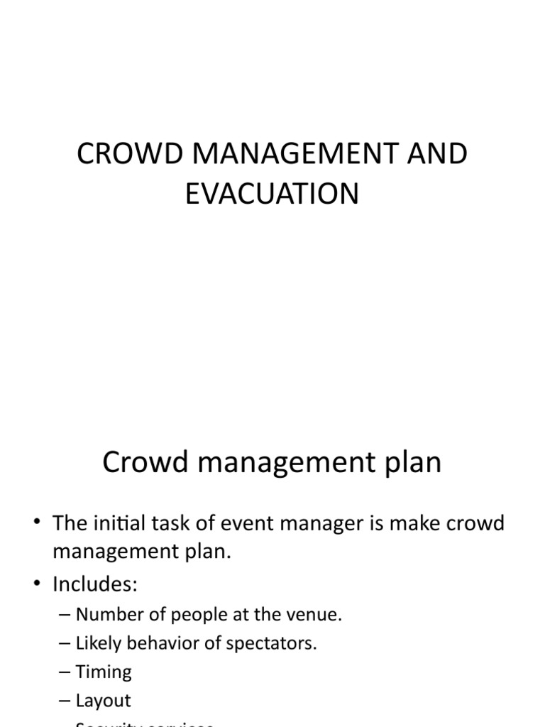 Crowd Management and Evacuation Plan | PDF | Crisis Management ...