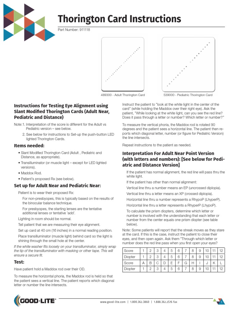 Thorington Card Instructions | PDF | Optics | Light