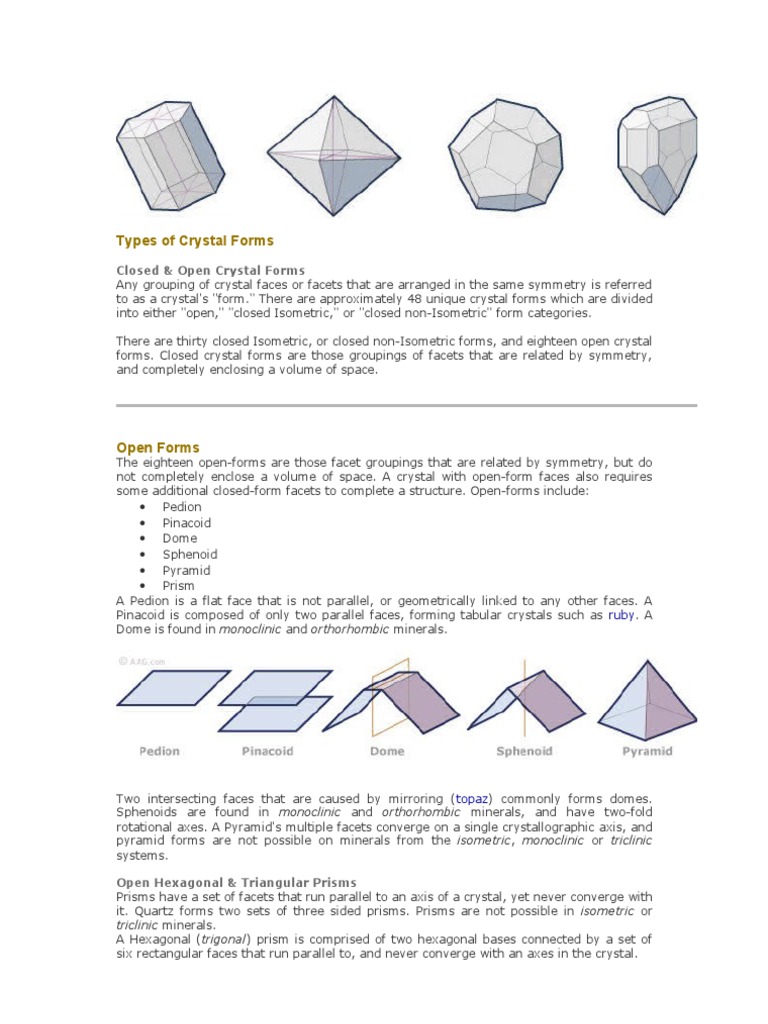 Types of Crystal Forms | PDF | Linear Programming | Geometric Shapes