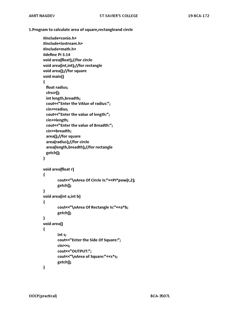 Amit Nagdev ST Xavier'S College 19-BCA-172 | PDF | Computer Programming ...