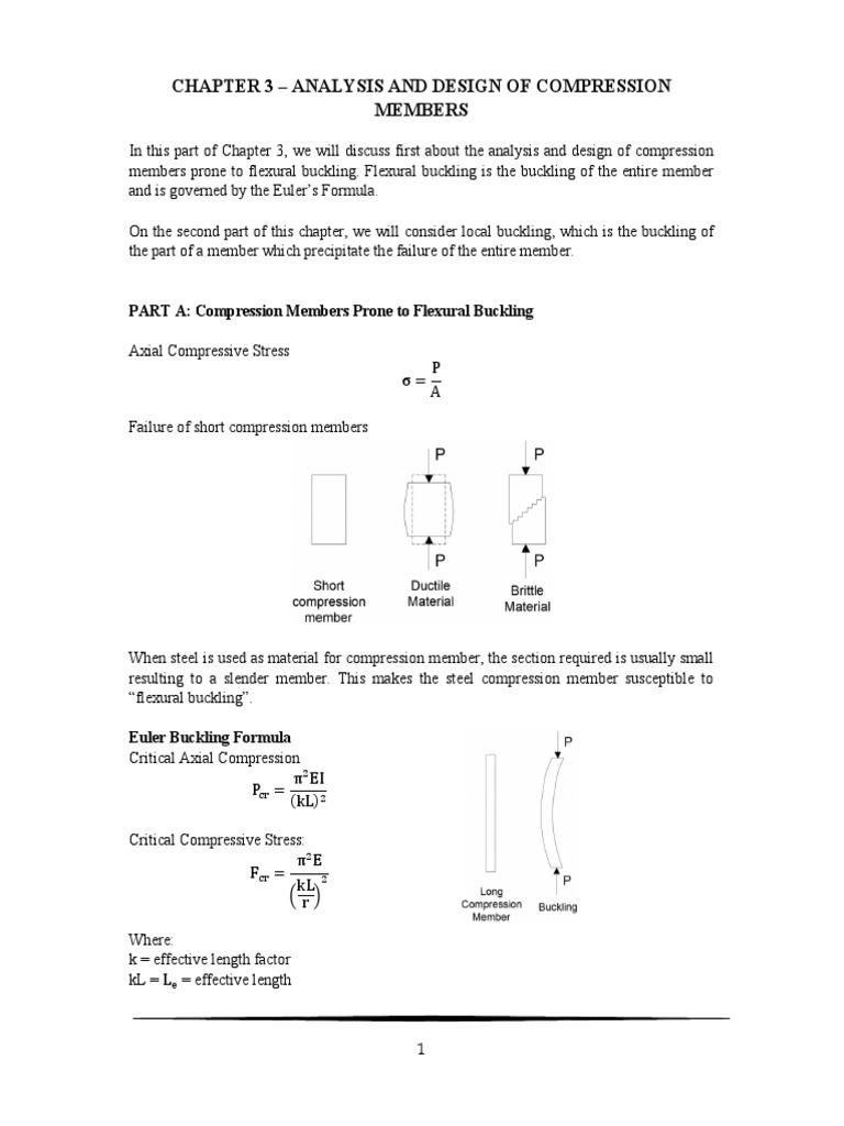 Compression Members PDF | PDF | Buckling | Strength Of Materials