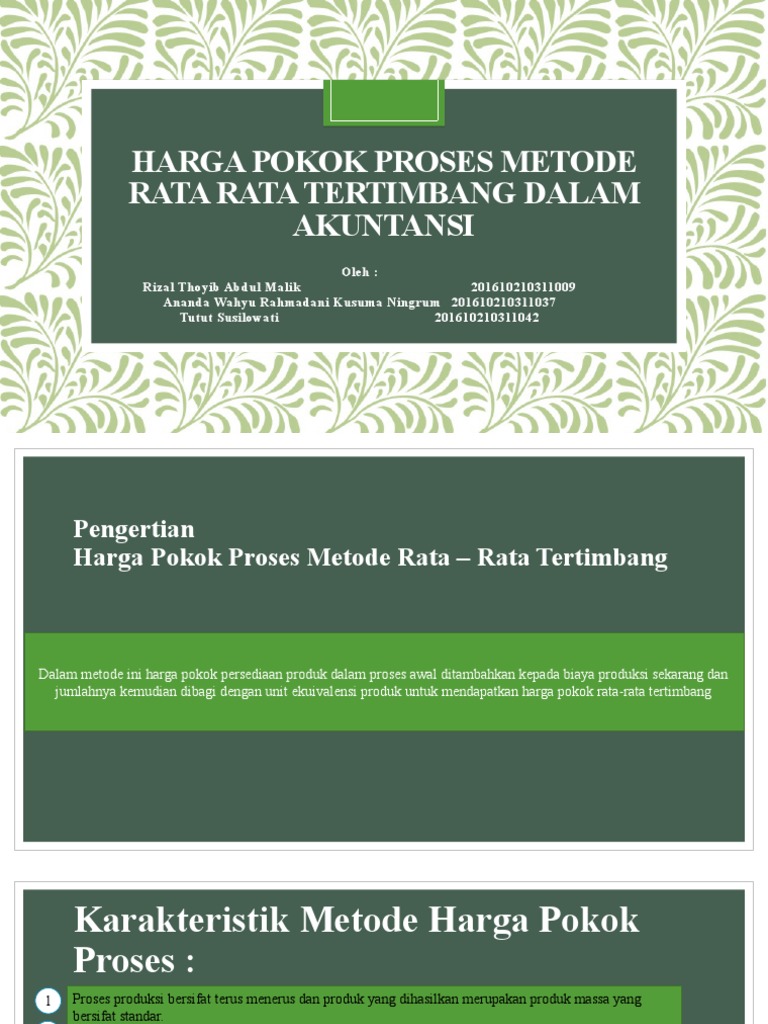 Harga Pokok Proses Metode Rata Rata Tertimbang Dalam Thoyib | PDF